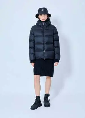 Moncler Hooded Short Down Jacket - Black
