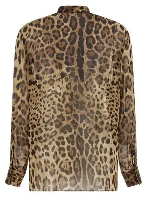Dolce & Gabbana Leo Silk Georgette Shirt - Brown