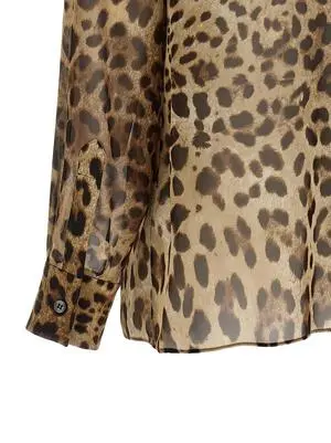 Dolce & Gabbana Leo Silk Georgette Shirt - Brown