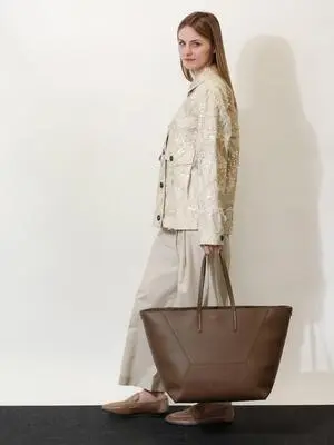 Brunello Cucinelli Bc Duo Hammered Leather Handbag