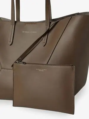 Brunello Cucinelli Duo Hammered Leather Handbag - Multicolor