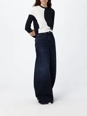 Max Mara Slim Fit Abstract Wool And Cashmere Jumper - Blue