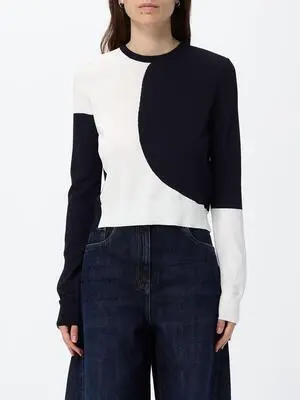 Max Mara Slim Fit Abstract Wool And Cashmere Jumper - Blue