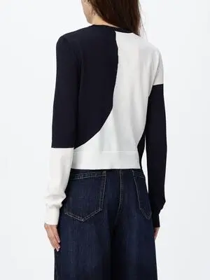 Max Mara Slim Fit Abstract Wool And Cashmere Jumper - Blue