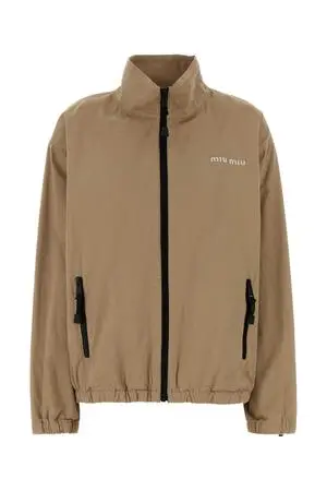 Miu Miu Gabardine Windbreaker - Brown