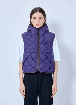 Moncler Arinella Hooded Down Gilet - Purple