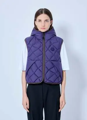 Moncler Arinella Hooded Down Gilet - Purple
