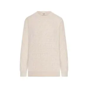 Fendi Neutrals Knitwear Jumpers - Cream