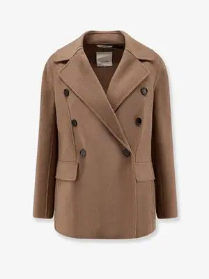 Max Mara Virgin Wool Pea Coat - Multicolor