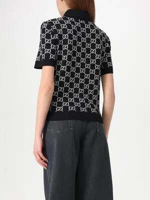 Gucci Jacquard Monogram Knit Polo Shirt