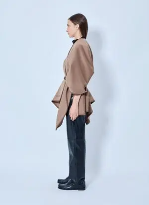 Max Mara Belted Wool Wrap - Cream