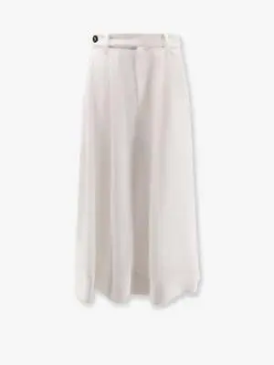 Brunello Cucinelli Viscose And Linen Skirt - Cream