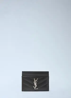 Saint Laurent Cassandre Matelassé Cardholder - Black