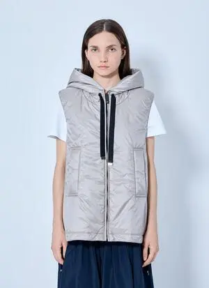 Max Mara Hooded Zip-Up Vest Cream