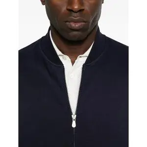 Brunello Cucinelli Zip Up Bomber Jacket - Blue