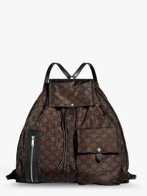 Celine Nylon And Leather Backpack With Triomphe Print - Multicolor