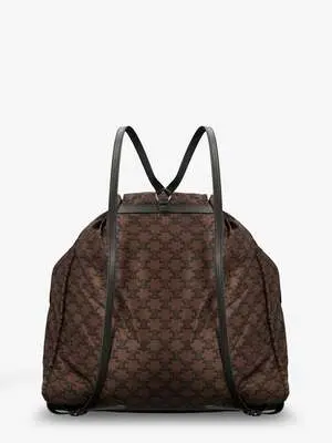 Celine Nylon And Leather Backpack With Triomphe Print