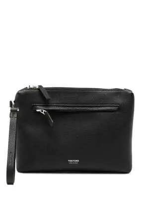 TOM FORD Grained Leather Pouch - Black