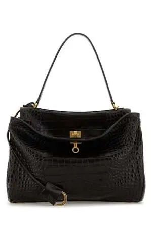 Balenciaga Dark Leather Rodeo Handbag - Brown