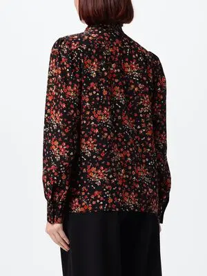 Gucci Floral-print Silk Shirt With Pussy-bow Collar - Black