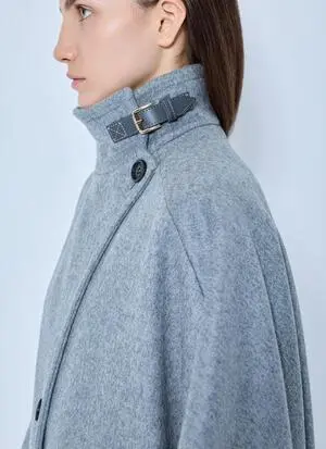 Max Mara Asymmetric Cashmere Cape - Gray