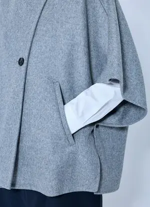 Max Mara Asymmetric Cashmere Cape - Gray