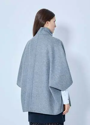 Max Mara Asymmetric Cashmere Cape - Gray