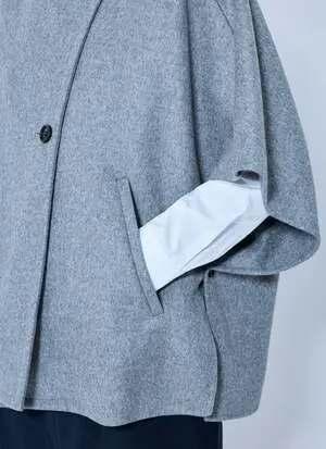 Max Mara Asymmetric Cashmere Cape - Gray
