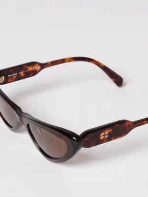 Miu Miu Triangular Frame Acetate Sunglasses With Contrast Logo - Multicolor