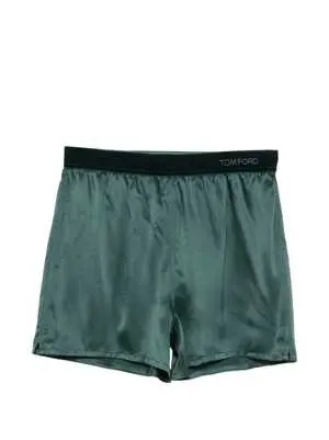 TOM FORD Printed Silk Pajama Pants - Green