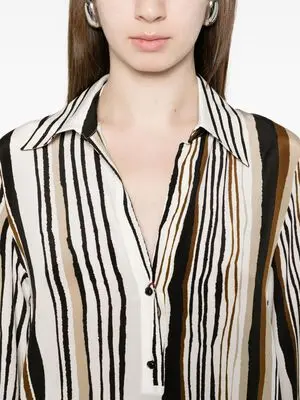 Max Mara Striped Silk Long Dress