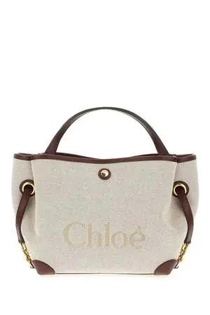 Chloé CHLOE Leather Trimmed Logo Handbag Multicolor