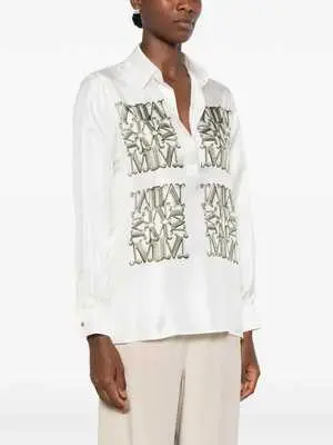 Max Mara Silk Besque Shirt - White