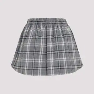 Miu Miu Cotton Midi Skirt - Gray