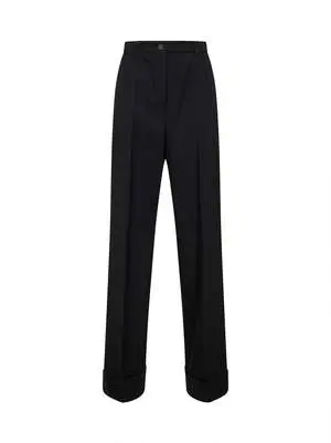 Dolce & Gabbana Wool Gabardine Straight Trousers - Multicolor