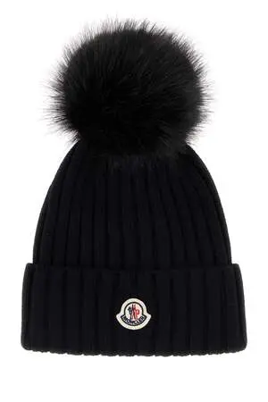 Moncler Wool Beanie Hat - Black