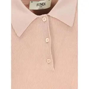 Fendi Short Sleeve Polo Top - Pink