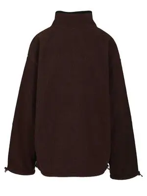 Miu Miu Zip Up Pile Jacket - Brown