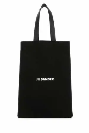 JIL SANDER Canvas Shopping Bag - Black