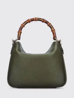 Gucci GUCCI Diana Mini Grained Leather Bag With Bamboo Handle And GG Logo Green