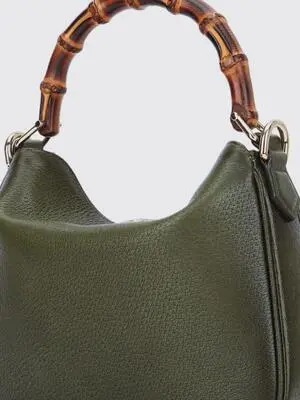 Gucci Diana Mini Grained Leather Bag With Bamboo Handle And Gg Logo - Green