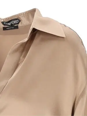 TOM FORD Silk Polo Shirt - Cream