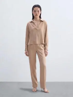 TOM FORD Silk Polo Shirt - Cream