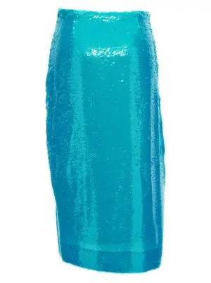 GANNI Sequin Midi Skirt - Blue
