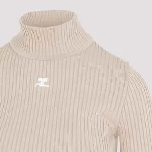 COURREGES Courrèges Roll Neck Ribbed Jumper