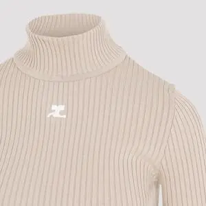 COURREGES Courrèges Roll Neck Ribbed Jumper - Multicolor