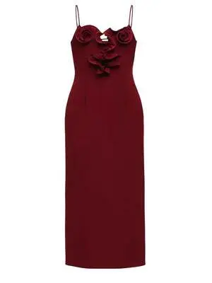 Magda Butrym Cotton And Silk Midi Beach Dress - Red