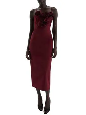 Magda Butrym Cotton And Silk Midi Beach Dress - Red