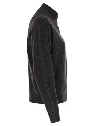 Peserico Cardigan With Buttons In Wool, Silk, And Cashmere - Gray