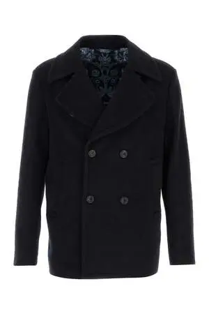 Etro Midnight Wool Coat - Blue